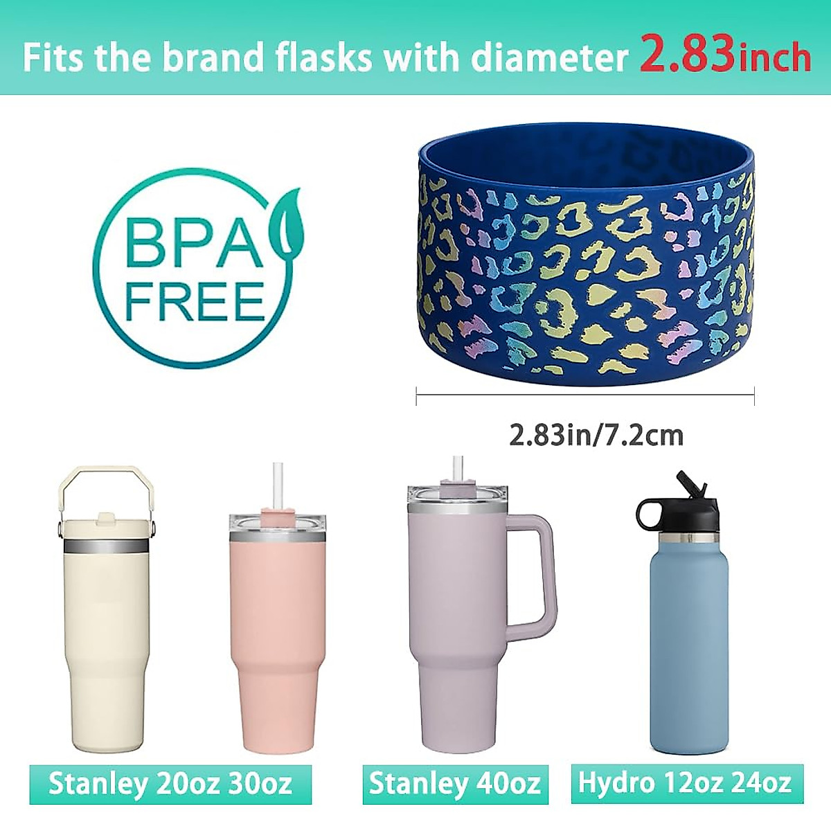 WK IEASON 2 Pcs Tumbler Bottom Protector Boot for Stanley Quencher Adventure 40oz & Stanley IceFlow 20oz 30oz and Compatible with Hydro Flask Water Bottle 12oz 21oz 24oz