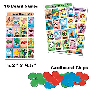 More Fiesta Bilingual Bingo Game Set in English and Spanish, Mexican Bingo for 10 Players - 10 Boards, Full Deck of Cards and Chips