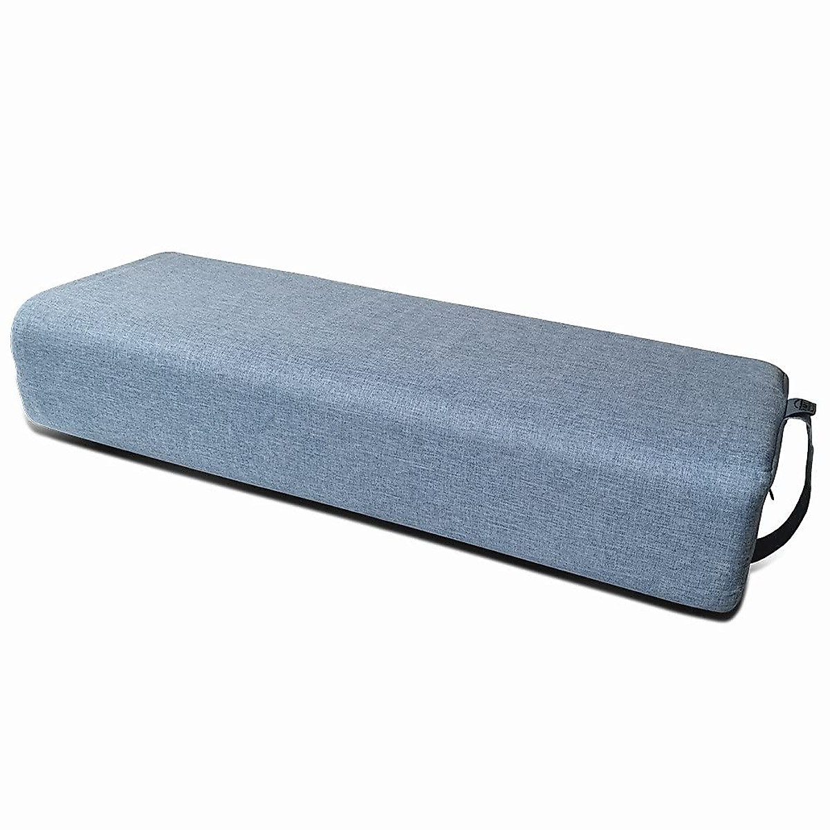 NGT new guide steps Yoga Bolster Pillow for Meditation and Support - Rectangular Yoga Cushion Foam Wedges Washable Suede Pillowcase for Men and Women with Carry Handles.… (Blue Soft Fabric)