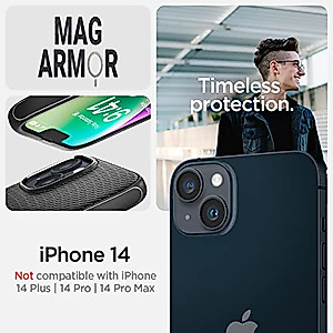 Spigen Mag Armor (MagFit) Compatible with MagSafe Designed for iPhone 14 Case (2022) - Matte Black