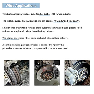 CNWOOAIVE Brake Caliper Ratchet Tool Car Ratcheting Caliper Piston Spreader Press Tool