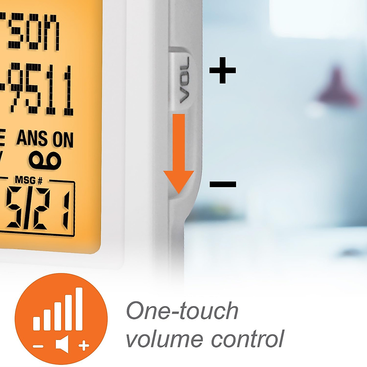 VTech SN5127 Amplified Cordless Senior Phone with Answering Machine, Call Blocking, 90dB Extra-loud Visual Ringer, One-touch Audio Assist on Handset up to 50dB, Big Buttons and Large Display, White