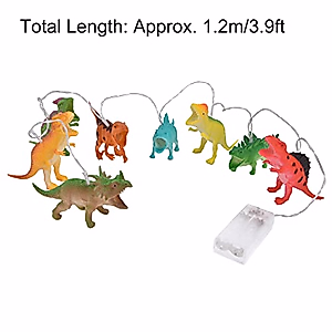01 02 015 Dinosaur String Lights Battery, LED Dinosaur String Lights Decorations Warm White Light for Gardens for Homes for Kids
