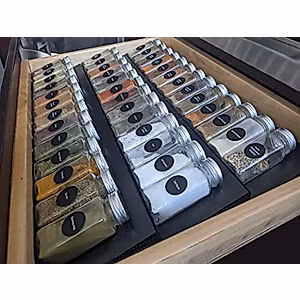 Artibear Expandable Spice Rack Drawer Organizer for 8" to 16" Kitchen Cabinets Drawer Tray, Set of 6