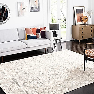 Safavieh Trace Collection 8' x 10' Ivory TRC401A Handmade Premium Wool Area Rug