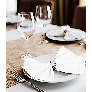 Utopia Home [24 Pack, White] Cloth Napkins 17x17 Inches, 100% Polyester Dinner Napkins with Hemmed Edges, Washable Napkins Ideal for Parties, Weddings and Dinners