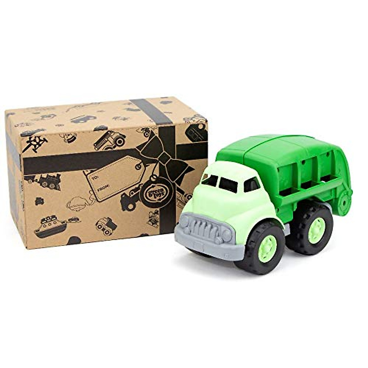 Green Toys Recycling Truck, Green FFP - Pretend Play, Motor Skills, Kids Toy Vehicle. No BPA, phthalates, PVC. Dishwasher Safe, Recycled Plastic, Made in USA.