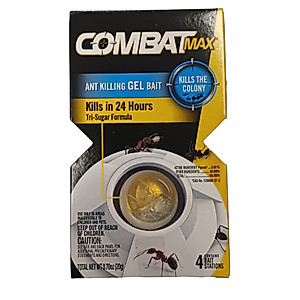 Combat Max Ant Killing Gel Bait Station, Indoor and Outdoor Use, 8 Count