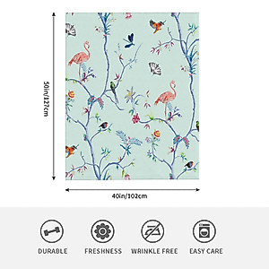 Super Soft Flannel Blanket with Flower-and-Bird Pattern on Branches 50 X 40 Inch Comfortable and Light Blanket is Suitable for Sofa Decoration Travel.