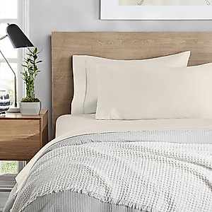 AIREOLUX 500TC Ivory 100% Tencel Lyocell Sheets Full, 4Pc Ultra Silky & Soft Sateen Sheet Set (1 Flat, 1 Fitted Sheet, 2 Pillowcases) with Deep Pocket for Full Size Bed, Ivory