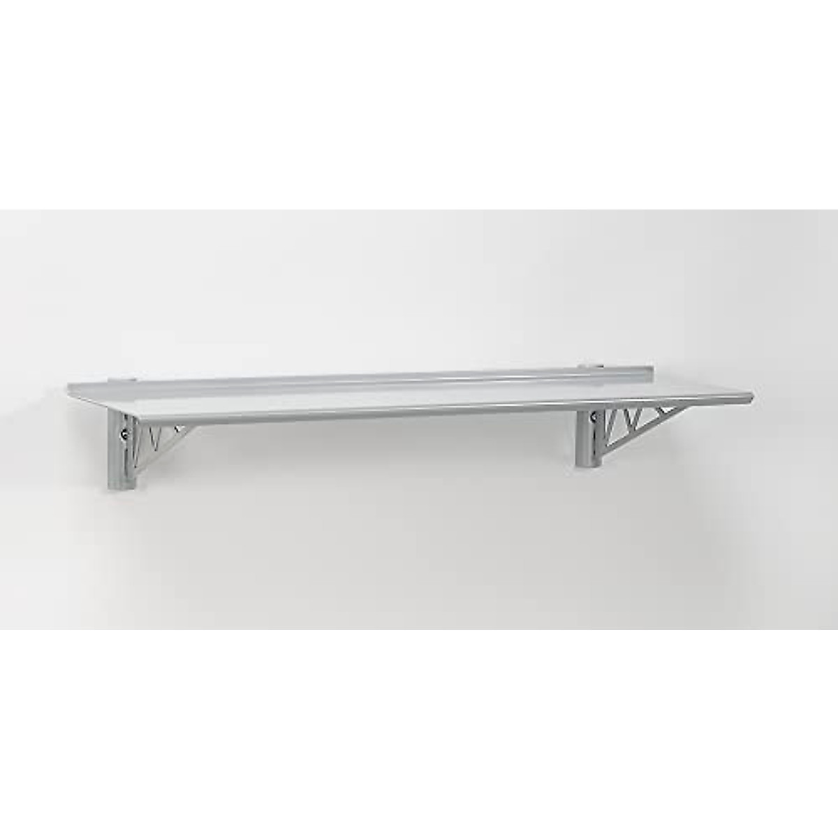 LTL Home Products Puzzle Metal Silver Wall Shelf Kit, 7" x 24", with Bridge Silver Bracket
