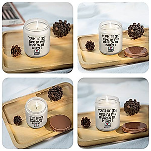 Gifts for Women Men - Funny Romantic Gifts for Her Him Birthday Anniversary Christmas Valentine's Day Gift for Girlfriend Wife Boyfriend Husband BFF Friend Bestie Online Dating Present Lavender Candle