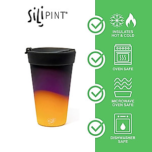 Silipint: Silicone 16oz Coffee Tumblers: 2 Pack Sun Storm - Unbreakable Cups, Reusable, Sustainable, Flexible, Hot & Cold Drinks