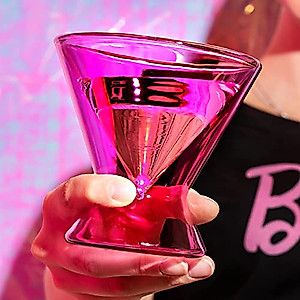 Dragon Glassware x Barbie Martini Glasses, Stemless Pink and Magenta Double Wall Insulated Cocktail Glasses, As Seen in Barbie The Movie, 7 oz Capacity, Set of 2