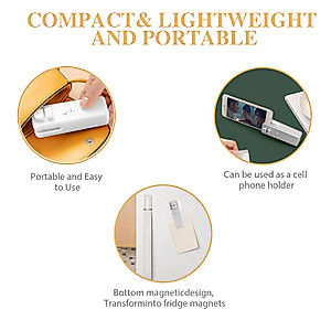 Mini Bag Sealer, Upgrade 2 in 1 USB Rechargeable Food Bag Sealer, 2 in 1 Bag Sealer and Cutter, Magnetic USB Rechargeable Mini Sealing Machine, Heat Seal Tool for Plastic Bags Snack Bags (white)