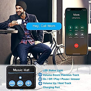 ZRUHIG Bluetooth Beanie,Stereo Knit Music Hat with Bluetooth V5.0 Wireless Hats Headphone Upgraded Unisex Knit Bluetooth Beanie Suitable for Outdoor Sports,Gift White