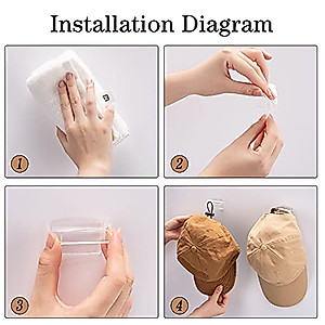 24 Pack Adhesive Hat Hooks for Wall Mounted Minimalist Hat Rack Design Hat Rack No Drilling Wall Hat Organizer Hold Hat Hangers Baseball Hat Hanging Hooks for Hats for Door, Closet, Bedroom (Clear)