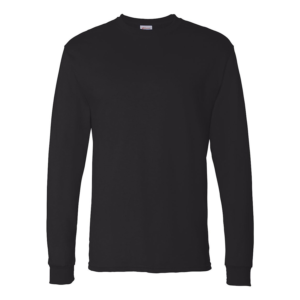 Hanes Men's Essentials Long Sleeve T-shirt Value Pack, Black, Large,(Pack of 4)