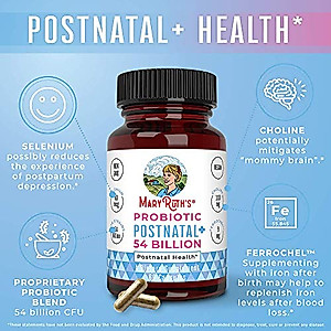Vegan Postnatal Probiotic by MaryRuth's - Capsules Loaded with Essential Nutrients for Breastfeeding Moms - Nursing Probiotics with Vitamins, Minerals & Antioxidants for Mother & Child - 30 Servings