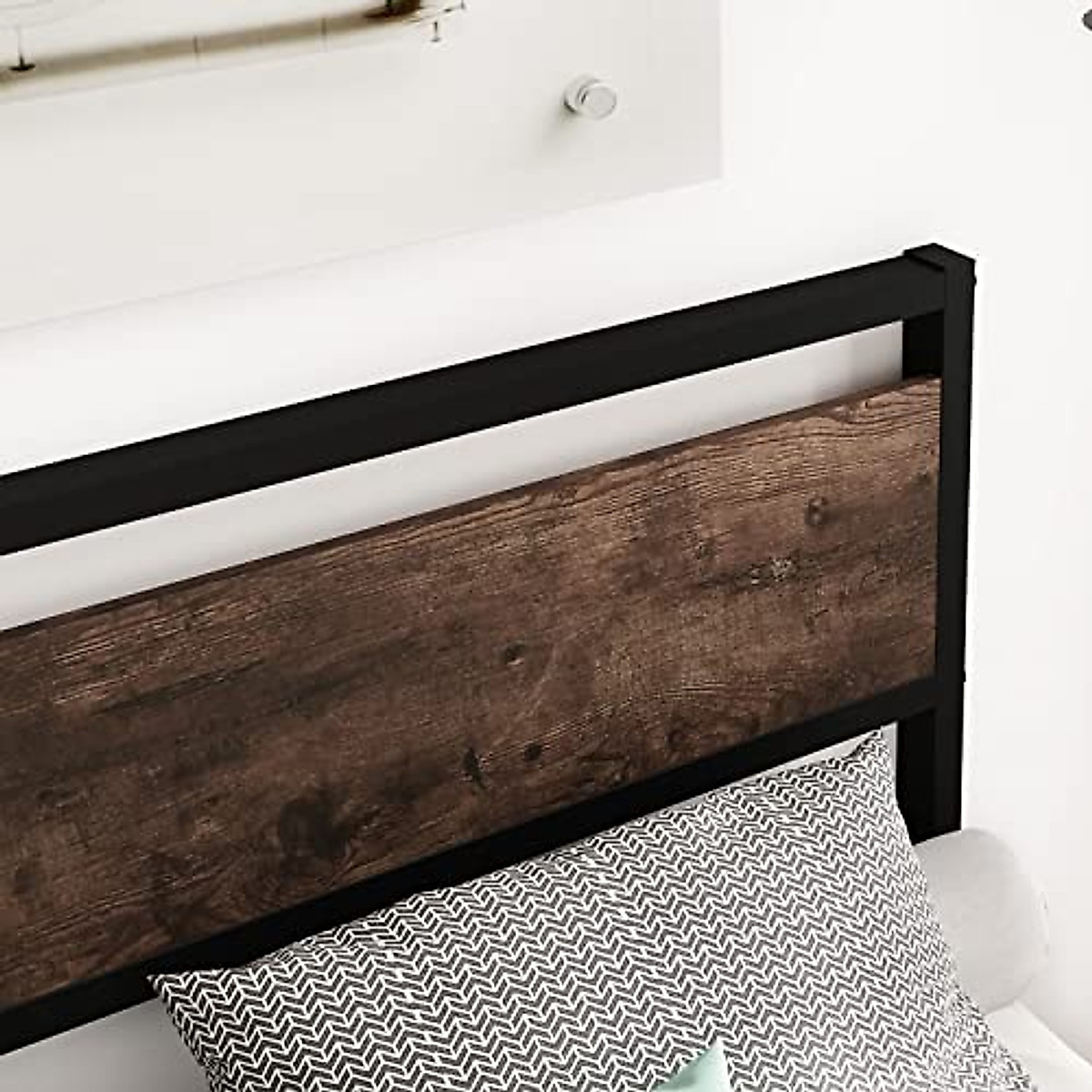 TXIYEAN Headboard Only Sturdy Wood Headboard with Metal Slat Rustic Headboard Easy Assembly, Twin, Twin XL/Queen/King (Queen)