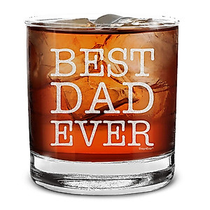 shop4ever Best Dad Ever Engraved Whiskey Glass Father's Day Gift for Dad