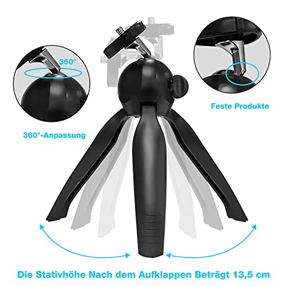 FunFlix Mini Projector DesktopTripod Compatible with Most Mini Projector： DBPOWER, Anker, DR,etc. Projector Stand with 360°Ball Head, Digital Camera Projectors