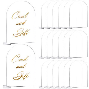 Chunful 20 Pack Clear Arch Acrylic Sign Acrylic Wedding Table Numbers with Stand Blank Arched Round Top Acrylic Table Numbers Holders DIY Acrylic Sheet for Wedding Reception Event Party Restaurant