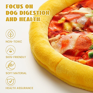 Nocciola Pizza Interactive Dog Toys, Hide and Seek Dog Toys, Squeaky Plush Puzzle Dog Toys for Small to Medium Dogs to Encourages Natural Foraging Skills and Mental Stimulation