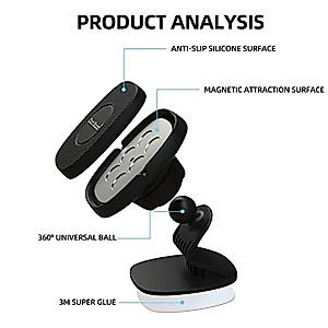 KIFIDAN Phone Mount for car Car Magnetic Phone Holder Car Navigation Holder, Dashboard Phone Holder Suitable for All Phones