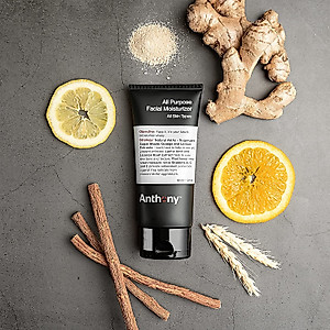 Anthony All-Purpose Facial Moisturizer – Men’s Hydrating Lotion for Dry Skin – Lightweight, Non-Comedogenic, Anti-Aging Formula – 3 Fl Oz