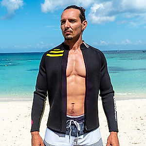 TUSA Sport Mens 2mm Neoprene Wetsuit Top, Large, Black