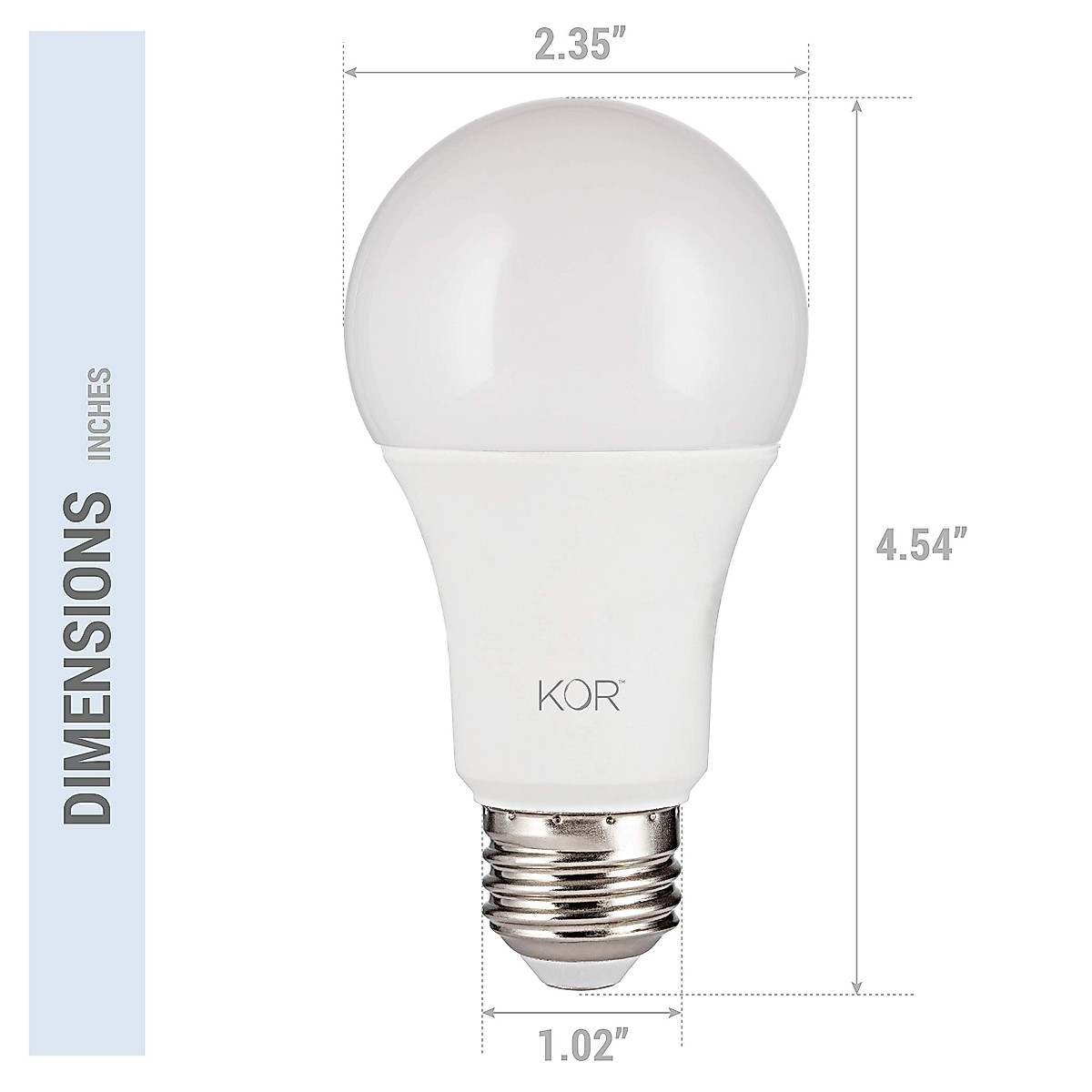 KOR LED Light Bulbs - 6 Pack of 5000K Daylight White Lightbulbs - E26 Base, A19 Size, 15W (100W Incandescent Equivalent) - Long Lasting 1500 Lumen Bright Shatter Resistant Energy Saving Light Bulbs