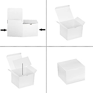 Xxcxpark 30 PCS White Gift Boxes 5x5x3.5 Inches, Decorative Party Favor Kraft Paper Gift Packaging Box with Lid for DIY Crafting, Cube, Cupcake, Kraft Present Boxes for Birthday, Wedding