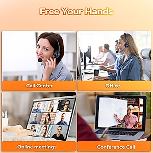 Telephone Headset with Microphone Noise Cancelling 2.5mm Jack, Ultra Light Binaural Wired Phone Headset Compatible with Panasonic AT&T Polycom Cisco SPA Grandstream Uniden Gigaset Zultys Desk Phone