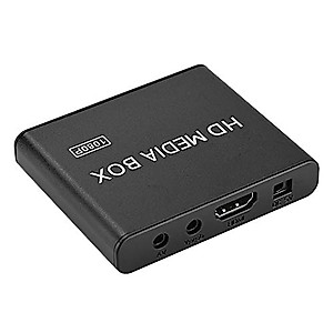 HD Media Player Box 110-240V Full HD Mini Box Media Player 1080P Media Player Box Support USB MMC RMVB MP3 AVI MKV.(Black)