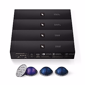Nespresso Capsules VertuoLine, Espresso, Bold Variety Pack, Medium and Dark Roast Espresso Coffee, 40 Count Coffee Pods, Brews 1.35 Ounce (VERTUOLINE ONLY)