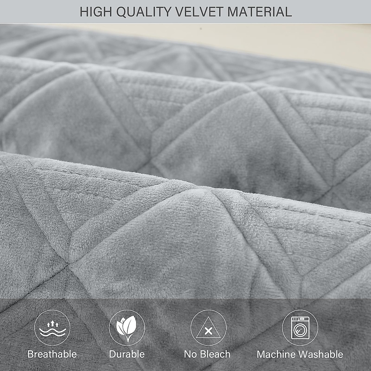 Deep Dream 1 Piece Couch Arm Covers, Backrest Covers, Sectional Couch Covers, Anti-Slip Armrest Covers for Dogs Cats Recliner Loveseat Sofa L Shaped, 28 x 28 Inch - Light Gray(1 Piece)