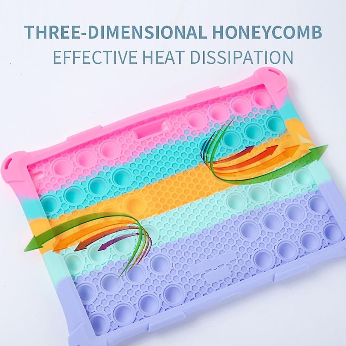 AIJAKO 10.4 Inch Silicone Case for TECLAST T40S Tablet, Protective Cover with Multi-Viewing Angles Stand Pencil Holder for TECLAST T40S/TECLAST T40 Pro/TECLAST T40/TECLAST T40 Plus/T40 5G, Pink Purple