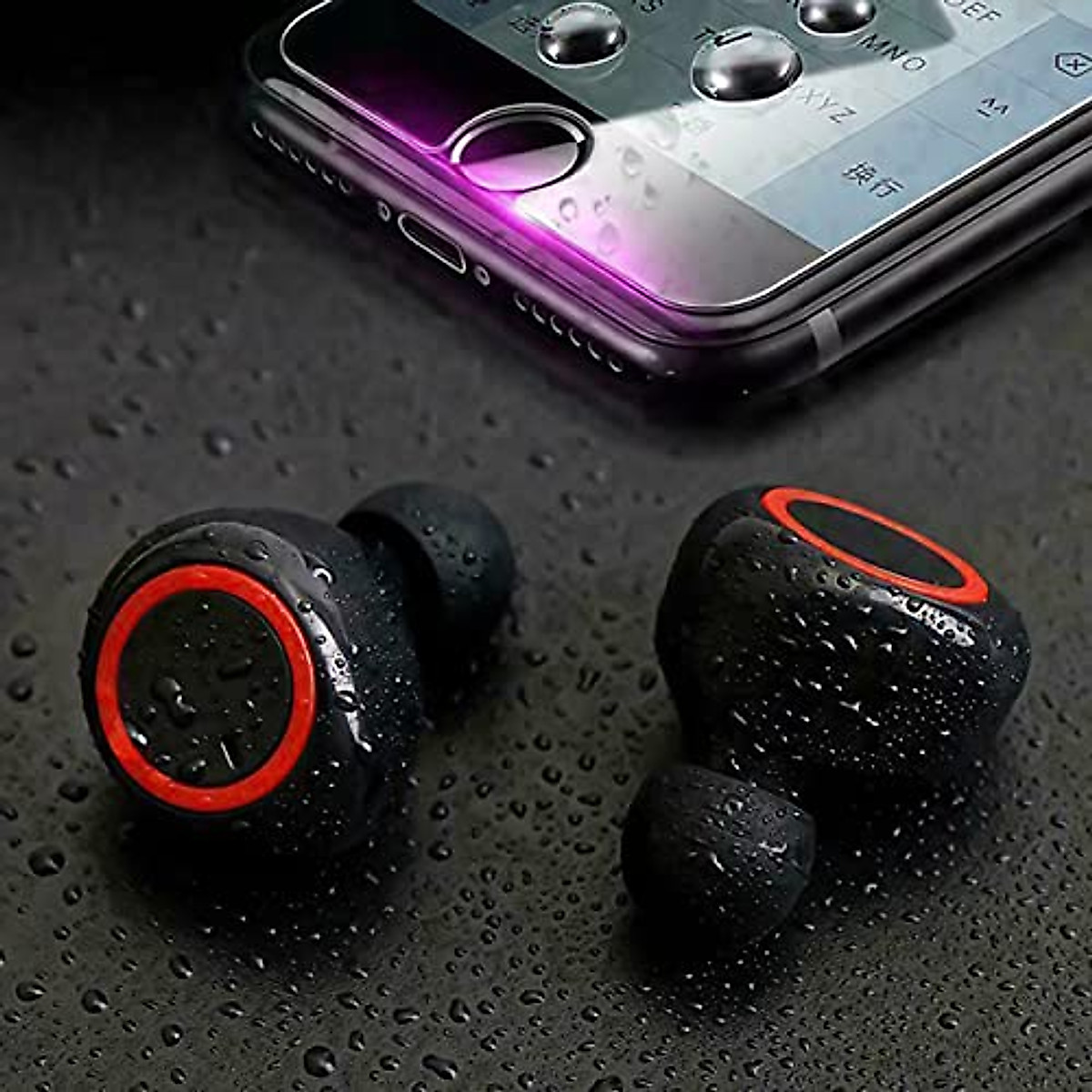 Skellig TWS Bluetooth Earphones Fingerprint Touch Wireless Earbuds HD Stereo Wireless Headphones Noise Cancelling Gaming Headset,black