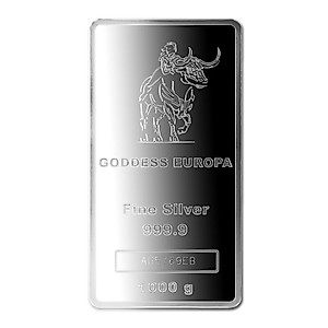 2022 1 kg Tokelauan Silver Bar Goddess Europa Coin Brilliant Uncirculated (BU - Paperweight) with Original Mint Box Packaging & Certificate of Authenticity $50 Mint State