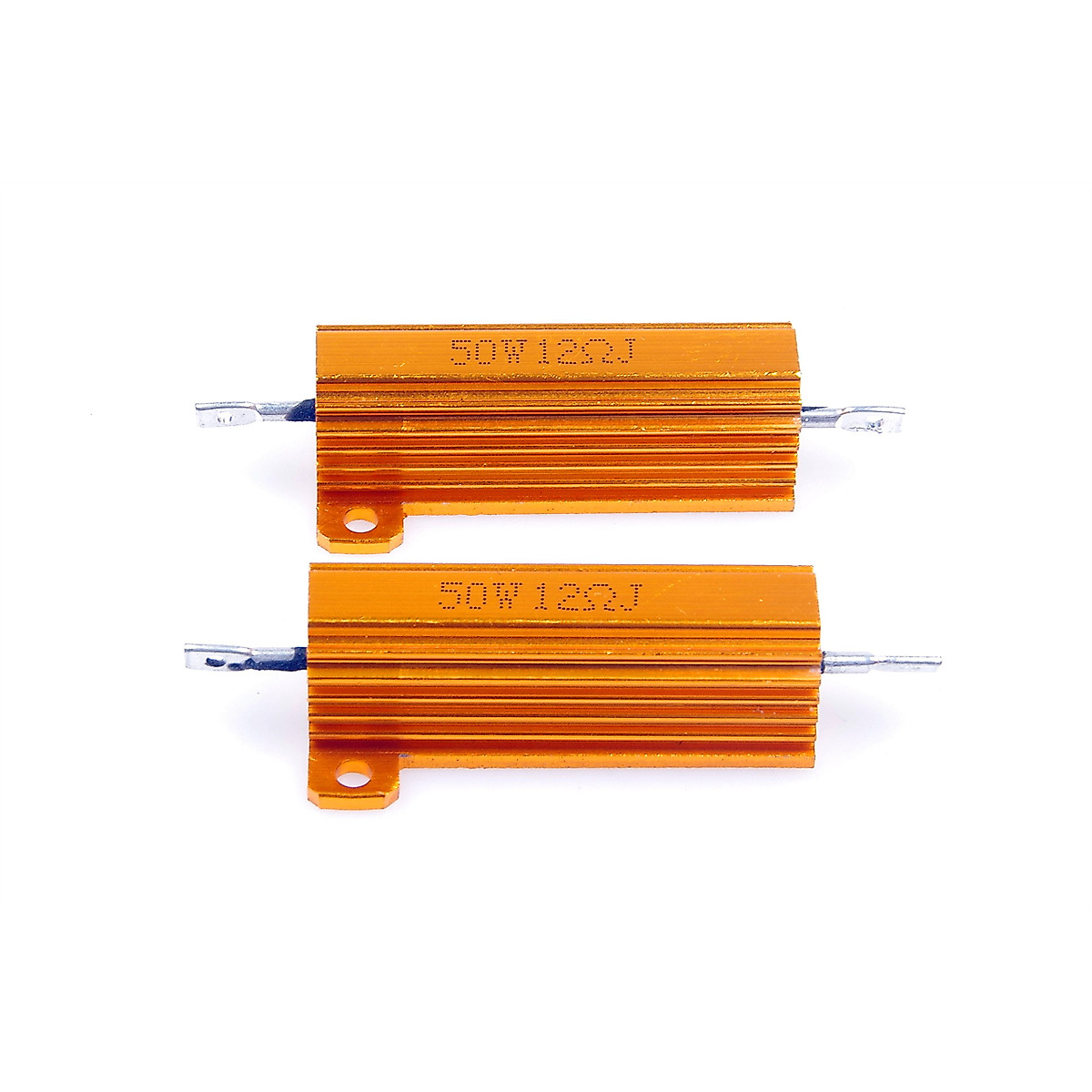 LM YN 50 Watt 12 Ohm 5% Wirewound Resistor Electronic Aluminium Shell Resistors Gold (Pack of 2)