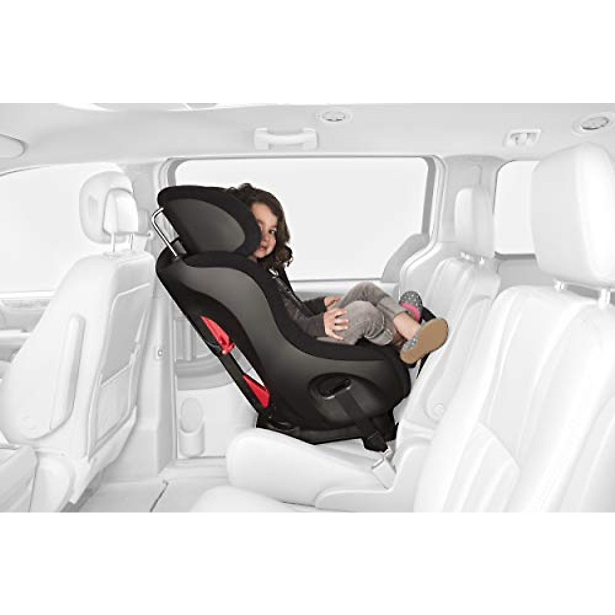 Clek Fllo Convertible Car Seat Featuring Adjustable Headrest, Compact Design, EACT Safety System, and Flame-Retardant Free (Carbon)