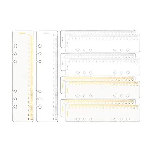 10pcs A5 Bookmark Ruler Gold/Silver Stamping Binder Divider Straight Ruler Page Markers Today Page Finders PP Ruler Bookmark for 6-Rings Planner Notebook Handbook Bookmarks
