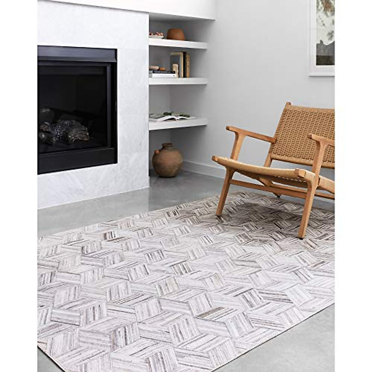 Loloi II Maddox Collection MAD-07 LT Grey/Ivory, Contemporary 2'-3" x 3'-9" Accent Rug