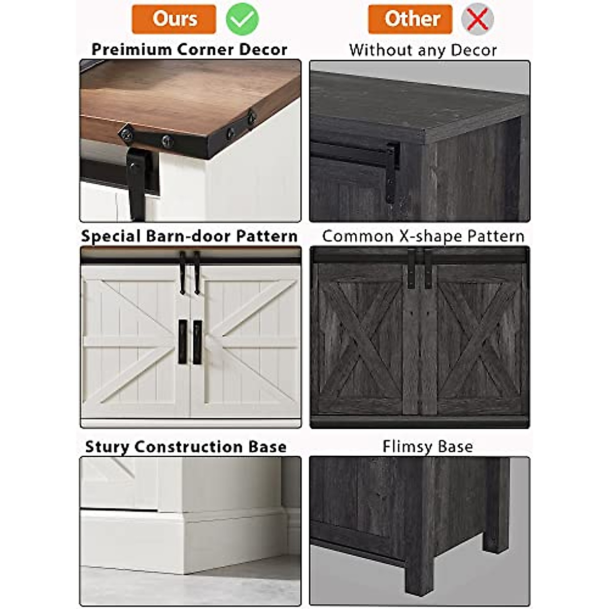 OKD TV Stand for 65+ Inch TV, Modern Farmhouse Entertainment Center with Sliding Barn Door, Wood Rustic Media Console Cabinet with Adjustable Shelf for Living Room, Antique White