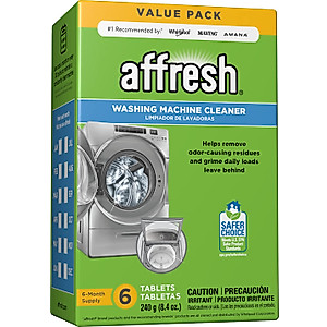 Whirlpool W10763470 Front Load Washer Shipping Bolt Kit & Affresh Washing Machine Cleaner, Cleans Front Load and Top Load Washers, Including HE, 6 Tablets