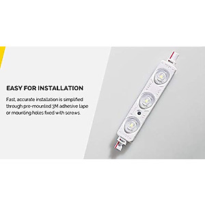 MELDIKISO LED Module, White Light for Window, Storefront Decoration, SMD 116ft 2835 Waterproof, 3 LED Chips, 1W, DC12V, IP65, Beam Angle 160°, Bulk for Channel Letter Light Box Signs (50PC)