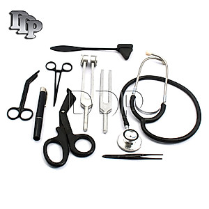 DDP - Solid Black First Aid Kit Diagnostic EMT Nursing Medicems Student Paramedic