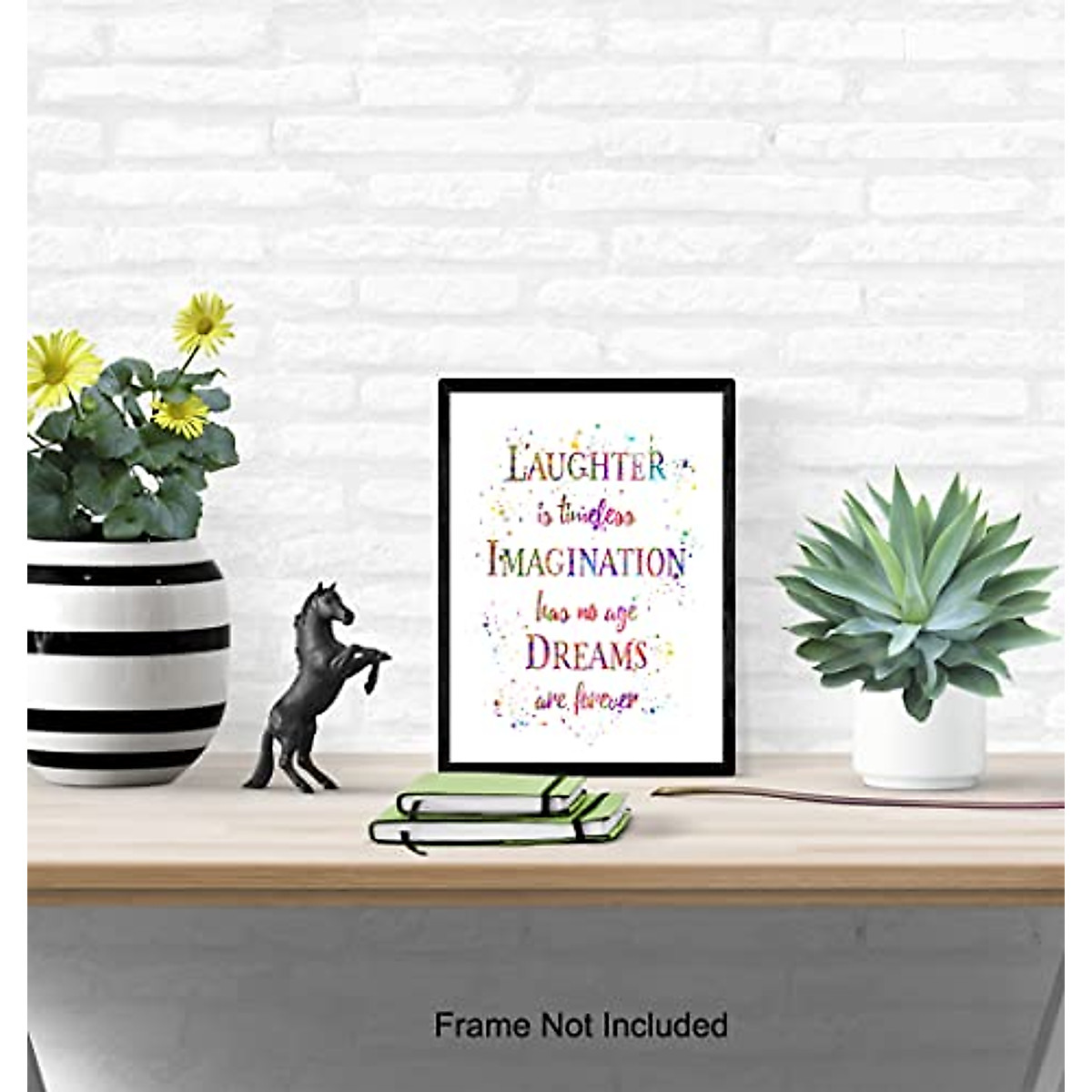 Laughter Inspirational Quote Home Decor - Dreams 8x10 Wall Art Decoration Poster print for Baby, Boy, Girl or Kids Bedroom, Nursery, Office, Living Room - Gift for Fans