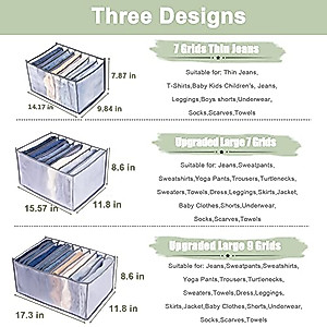 Drawer Organizers for Clothing Topcci Wardrobe Clothes Organizer, Washable Foldable Clothes Drawer Organizer Compartment Storage Box for Thin Jeans, Leggings, Underwear, Socks, T-Shirts (Gray,7 Grids)